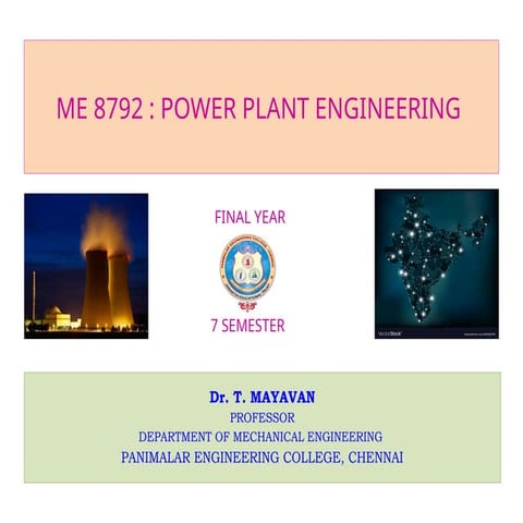 Power Plant Engineering UNIT 1........... | PPTX
