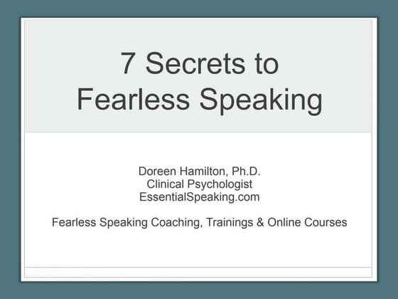 7 Secrets to Authentic Public Speaking | PPT