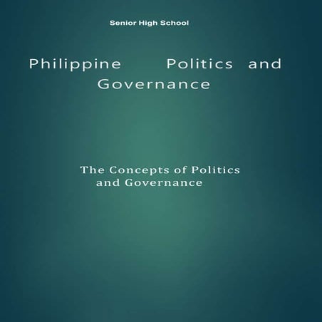 PHILIPPINE POLITICS AND GOVERNANCE MODULE 1 QUARTER 1 GRADE 11 SENIOR ...