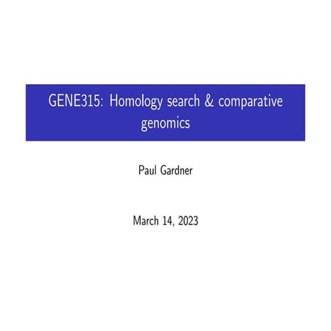 Ppgardner Lecture06 Homologysearch Pdf