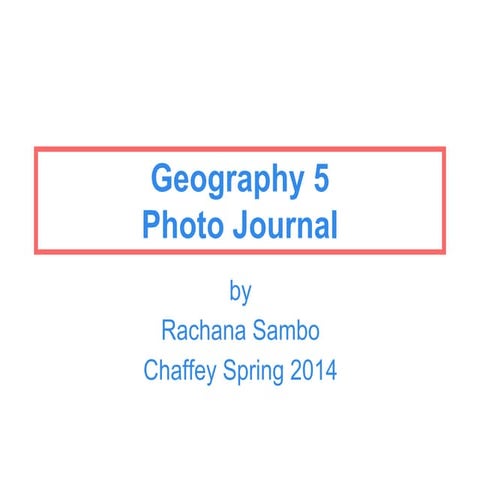 Rachana Geography 4 Lab Photojournal | PDF