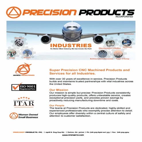 PPI Aerospace Brochure 2025, Defense, ITAR | PDF