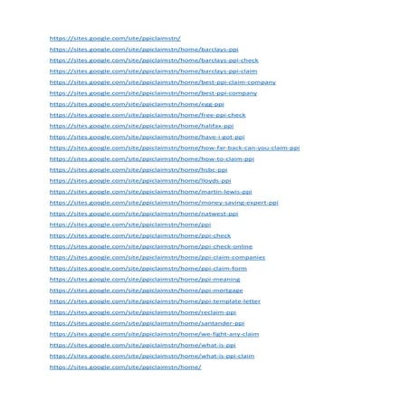 PPI Claims URL's | PDF