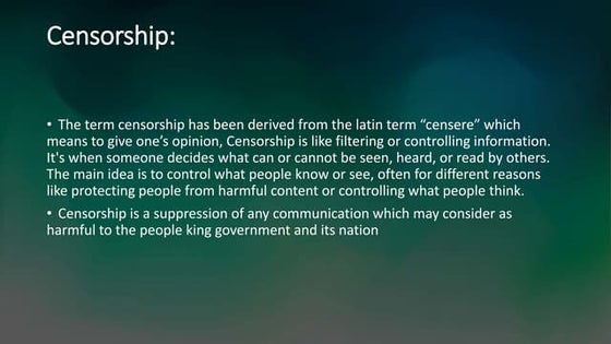 Media censorship | PPT