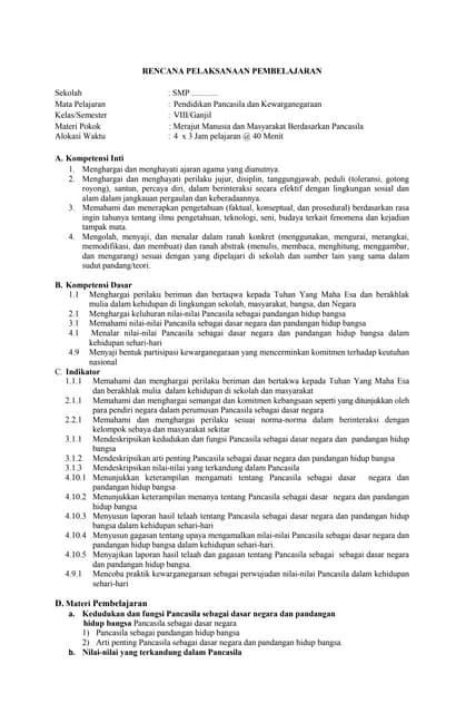 12. RPP 1 - (1).docx bab 1 kelas 9 materi penerapan pancasila | DOCX