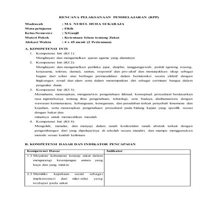 Ppl 1 rpp fiqih kelas x kurikulum 2013 terbaru | DOCX