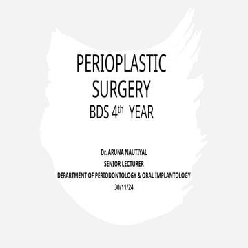 Periodontal plastic and esthetic surgery | PPTX