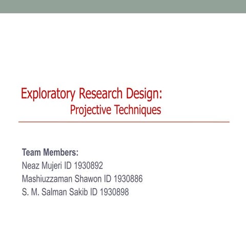 Exploratory and descriptive research : Projective techniques | PPT