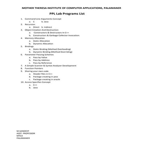 Ppl lab programs | DOCX | Programming Languages | Computing