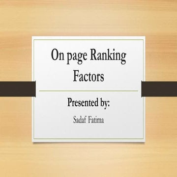 Enhancing Search Engine Visibility through Page Ranking Factors | PPT