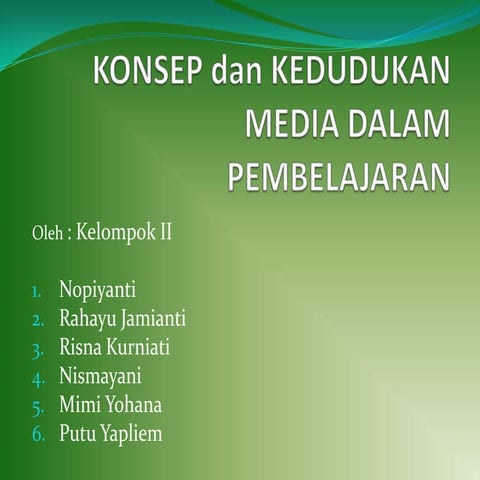 konsep dan kedudukan media pembelajaran | PPT