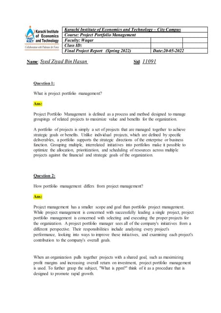 Project portfolio management | PPT