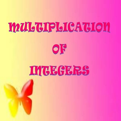 multiplication of integers | PPTX