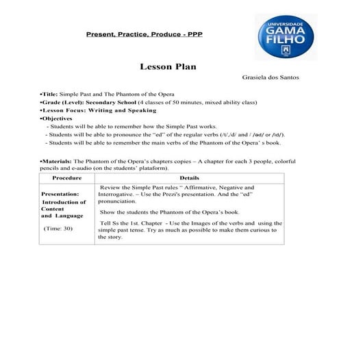 Ppp lesson plan | DOC
