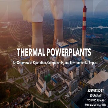 THERMAL POWER PLANTS DESIGN | PDF