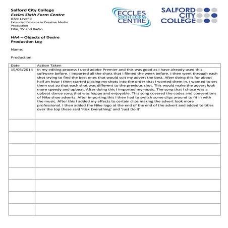 Pp production log_template | DOC