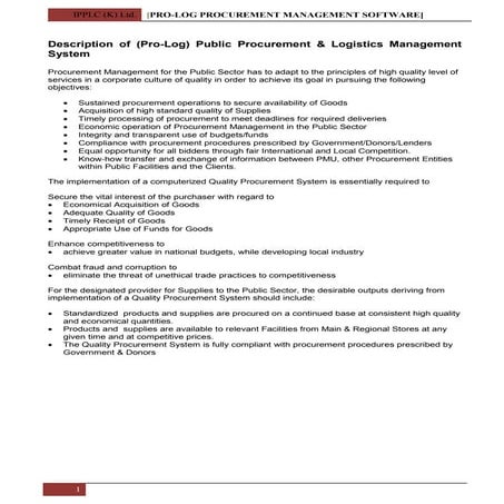 P pro log description 010312 | PDF