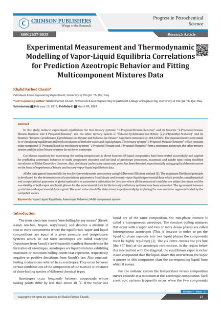 Liquid-Vapor Equilibria in Binary Systems | PDF | Chemistry | Science