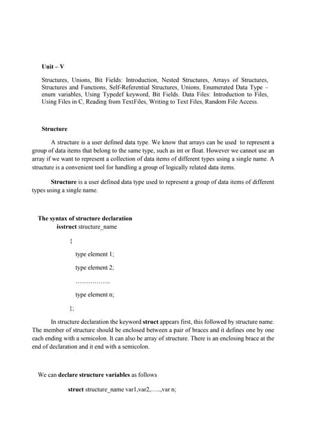 PROBLEM SOLVING USING C PPSC- UNIT -5.pdf PROBLEM SOLVING USING C PPSC- UNIT -5.pdf