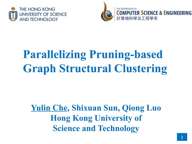 Parallelizing Pruning Based Graph Structural Clustering Ppt 8623