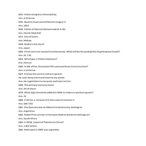 Ppsc gk | DOCX