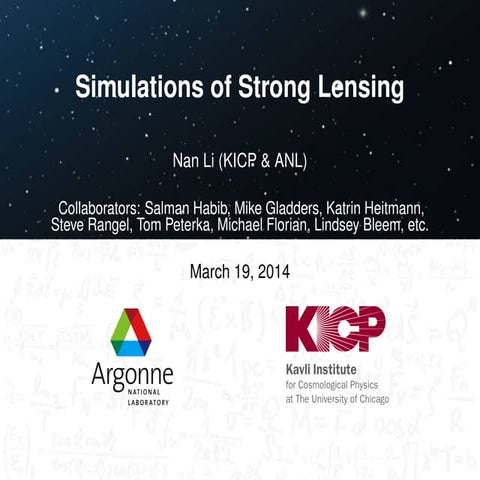 Simulations of Strong Lensing | PDF