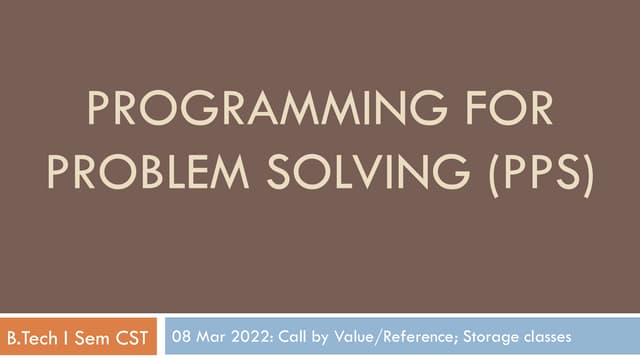 C Programming Storage Classes Recursion Ppt 0976