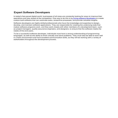 Expert Software Developers | PPT