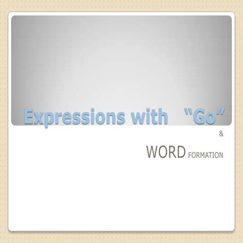 EXPRESSIONS WITH "GO" & WORD FORMATION | PPTX