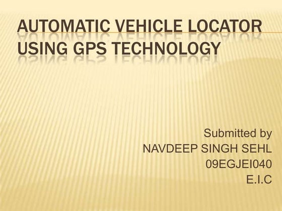 Automatic vehicle location | PPTX