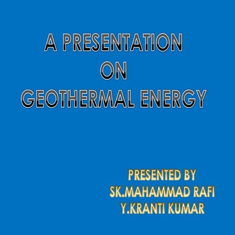 geothermal Ppt | PPTX