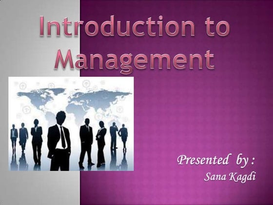 MPE 105 ORGANIZATION AND MANAGEMENT | PPT