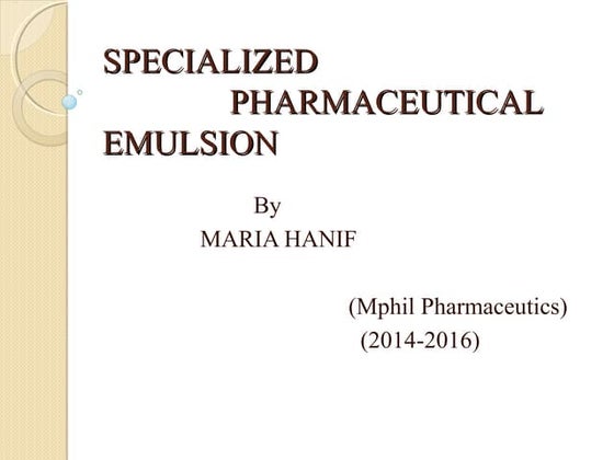 Stability of emulsion | PPTX | Candle and Soap Making | Arts and Crafts