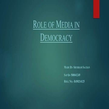 Role of Media in Democracy | PPTX