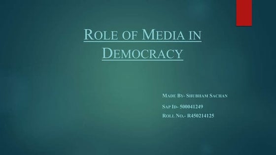 Media and politics | PPT