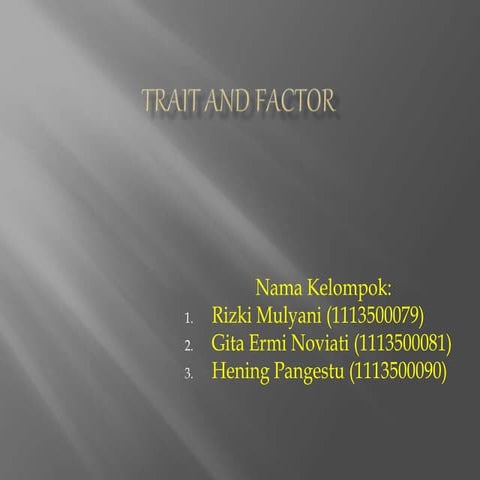 Trait and Factor | PPTX