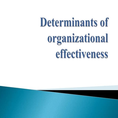 determinants og organizational effectiveness | PPTX