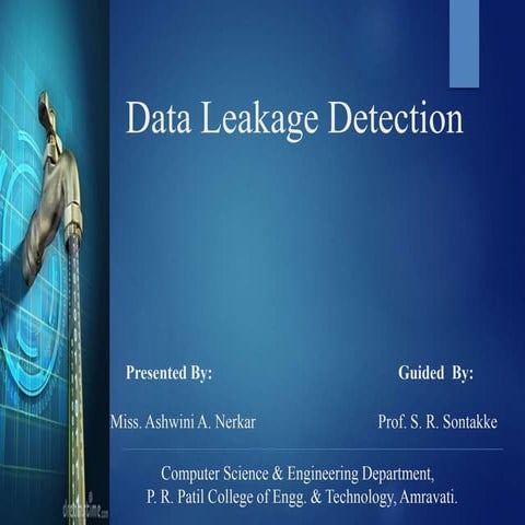 Data Leakage Detection | PPTX | Databases | Computer Software and Applications