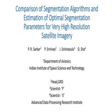 Comparison Of Segmentation Algorithms And Estimation Of Optimal 6554