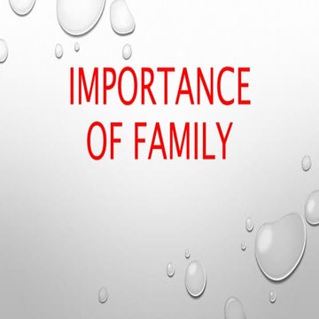 Importance of Family | PPTX