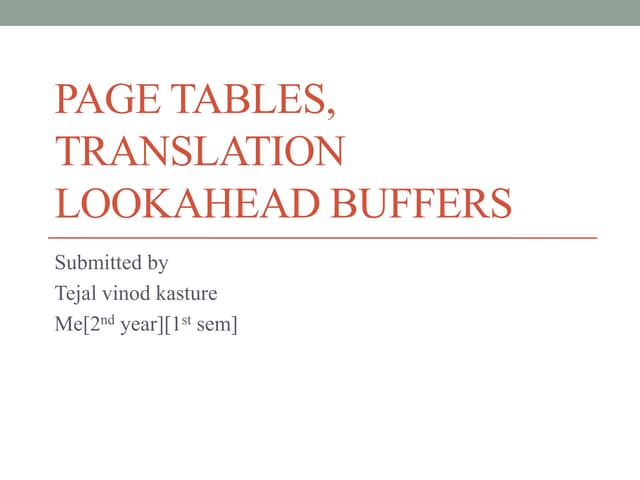 Structure of the page table | PPTX