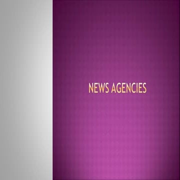 News Agencies. | PPT