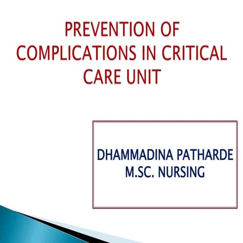 prevention of complication in CCU | PPT
