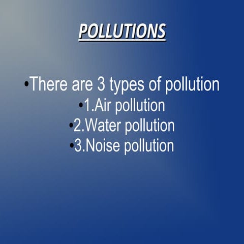 What is pollution | what are the types | | ODP | Indoor Environmental ...