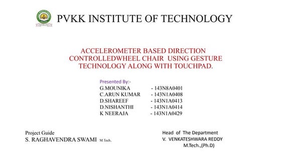 HAND GESTURE CONTROLLED WHEEL CHAIR | PPTX