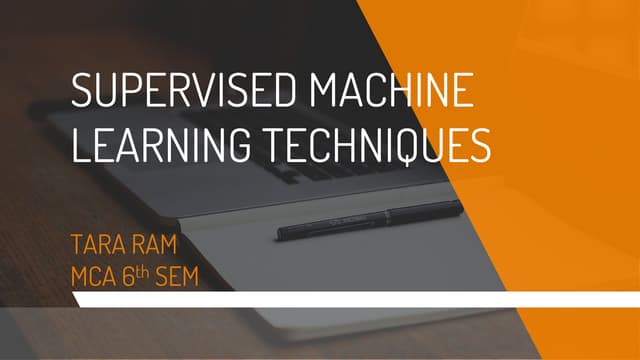 Supervised Machine Learning Techniques Pptx Computing Technology