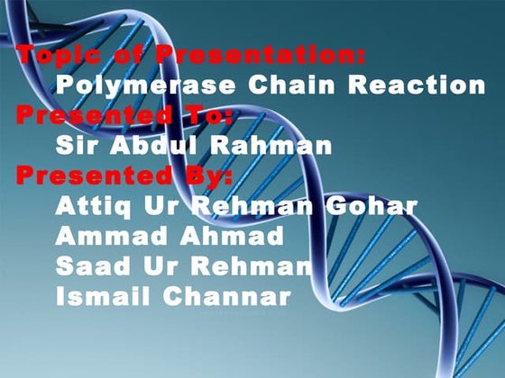 Polymerase Chain Reaction Pcrpoer Pint Ppt 4966