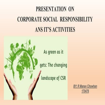 CORPORATE SOCIAL RESPONSIBILITY AND IT'S ACTIVITIES | PPT