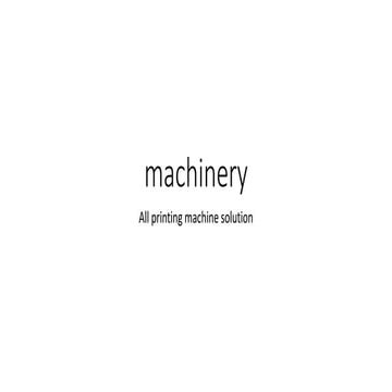 Ppt machinery | PPT