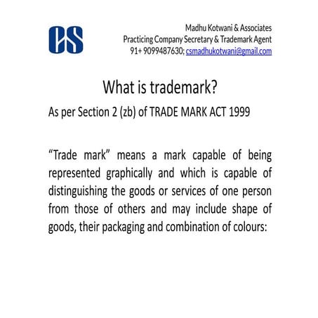 Ppt 1 what is trademark and its examples | PDF